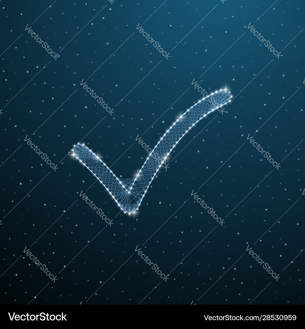 Check mark polygonal icon low poly checkmark Vector Image