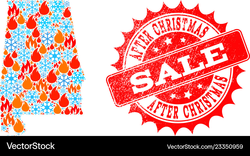 Collage map of alabama state flame Royalty Free Vector Image