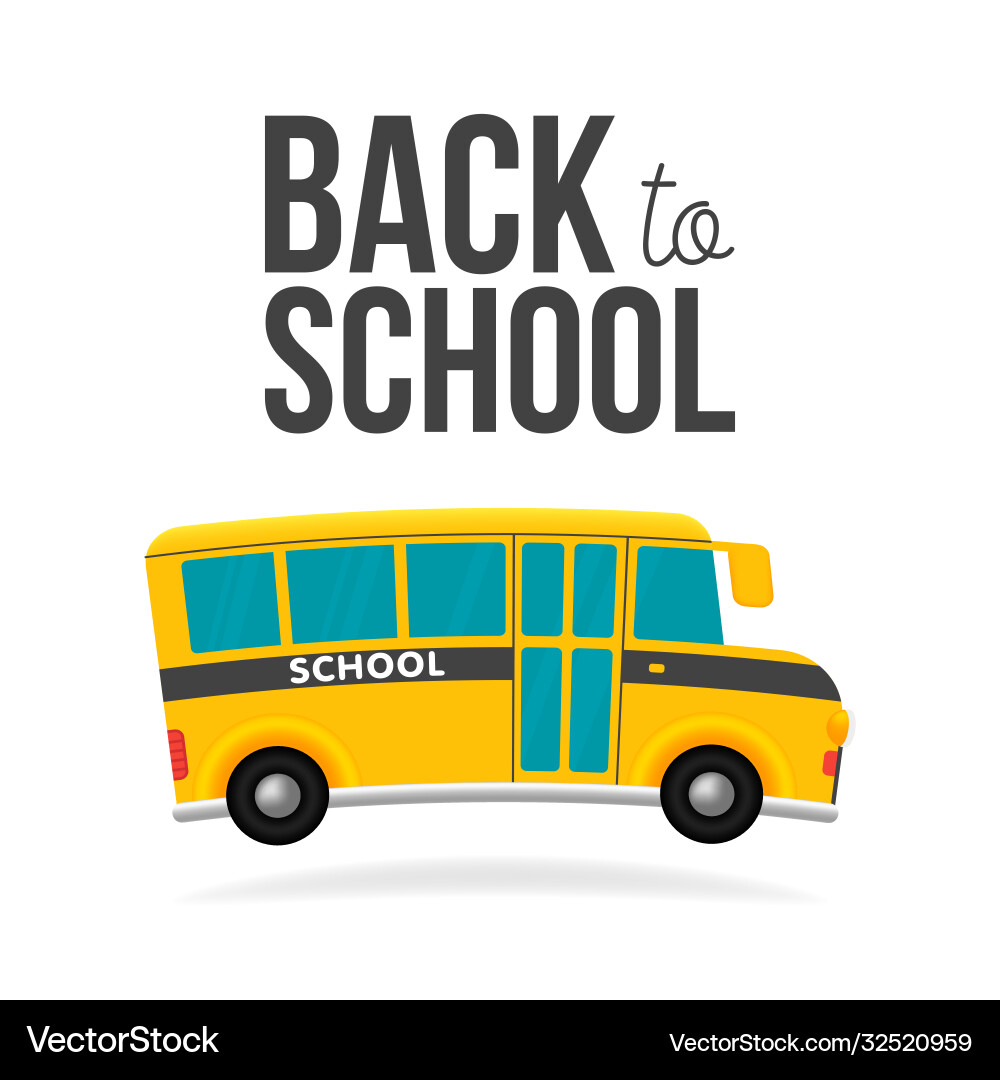 Cute cartoon school bus with color and back Vector Image