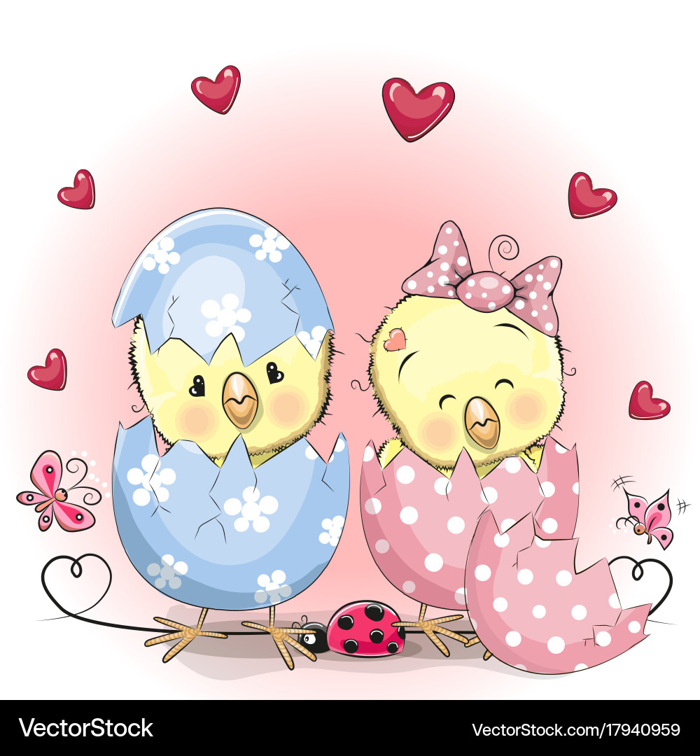 Cute Hatching Chicks Royalty Free Vector Image