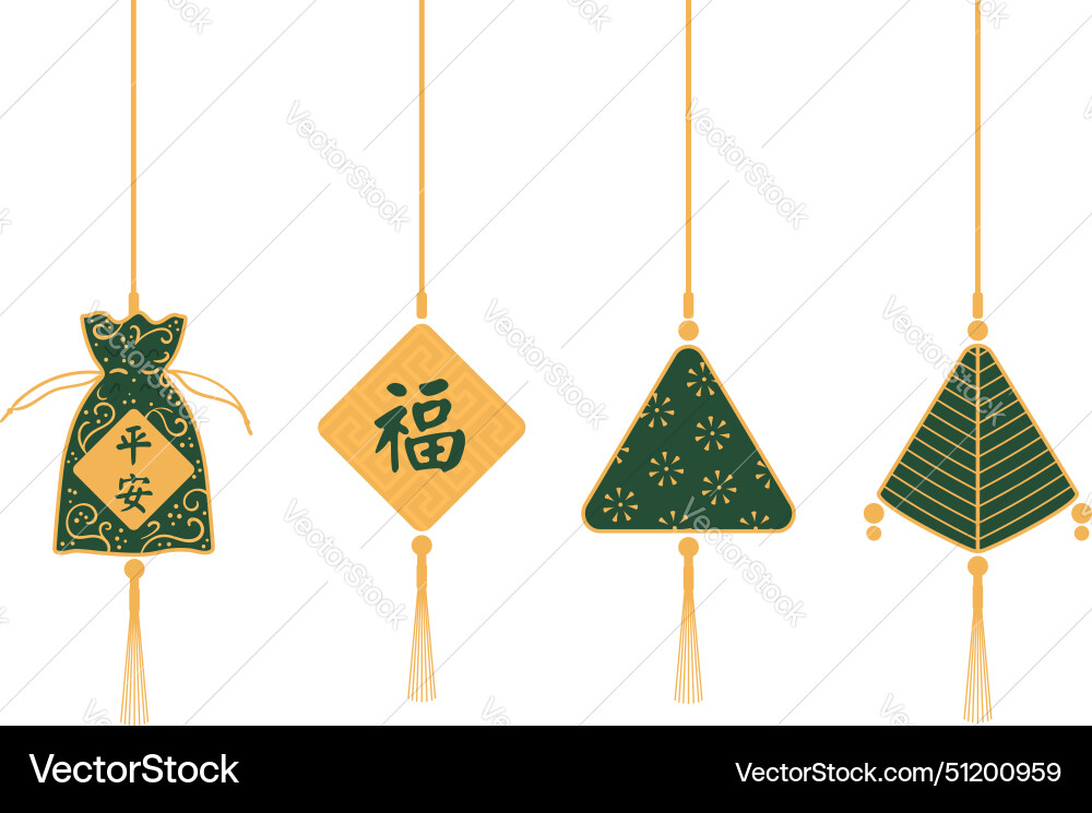 Dragon boat festival traditional decorations Vector Image