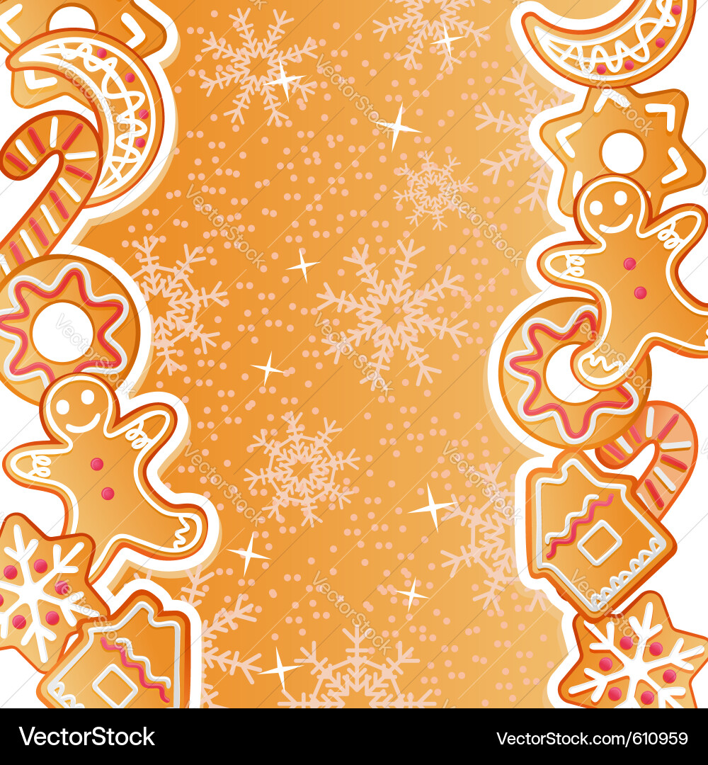 Gingerbread Christmas Background Royalty Free Vector Image