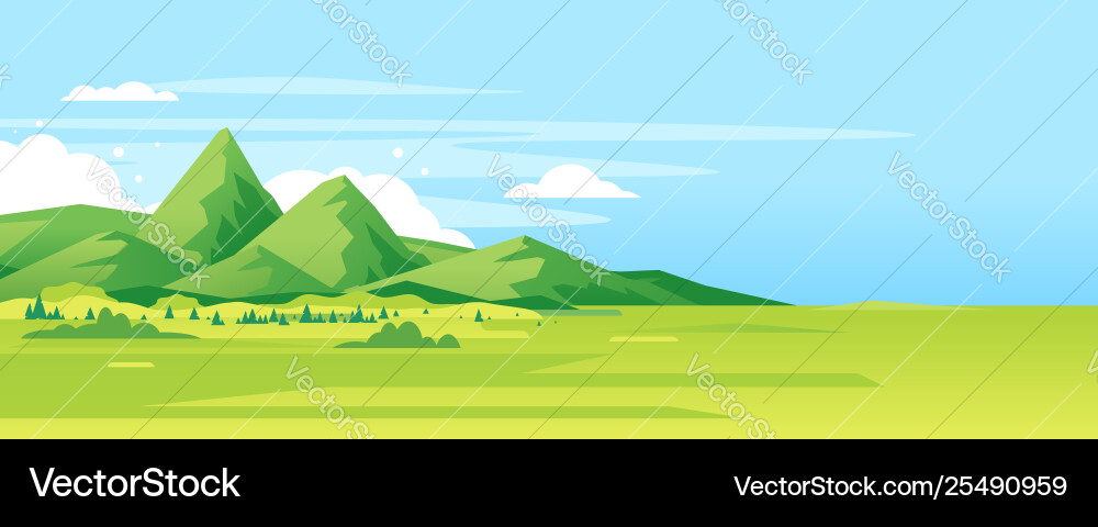 Green Mountain Landscape Royalty Free Vector Image