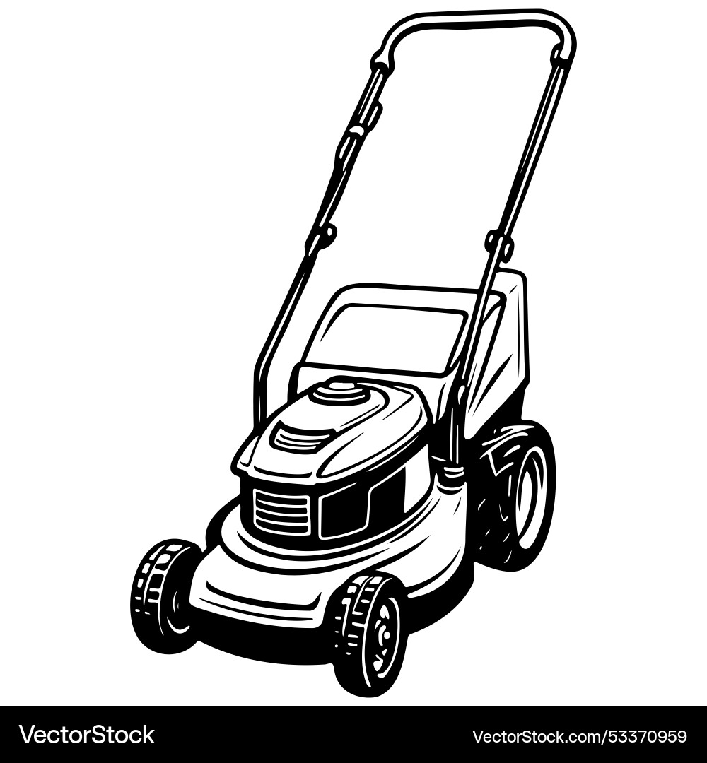 Lawnmower sketches hand drawn line transparent Vector Image