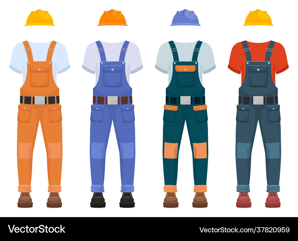 Overall construction uniform design isolated Vector Image
