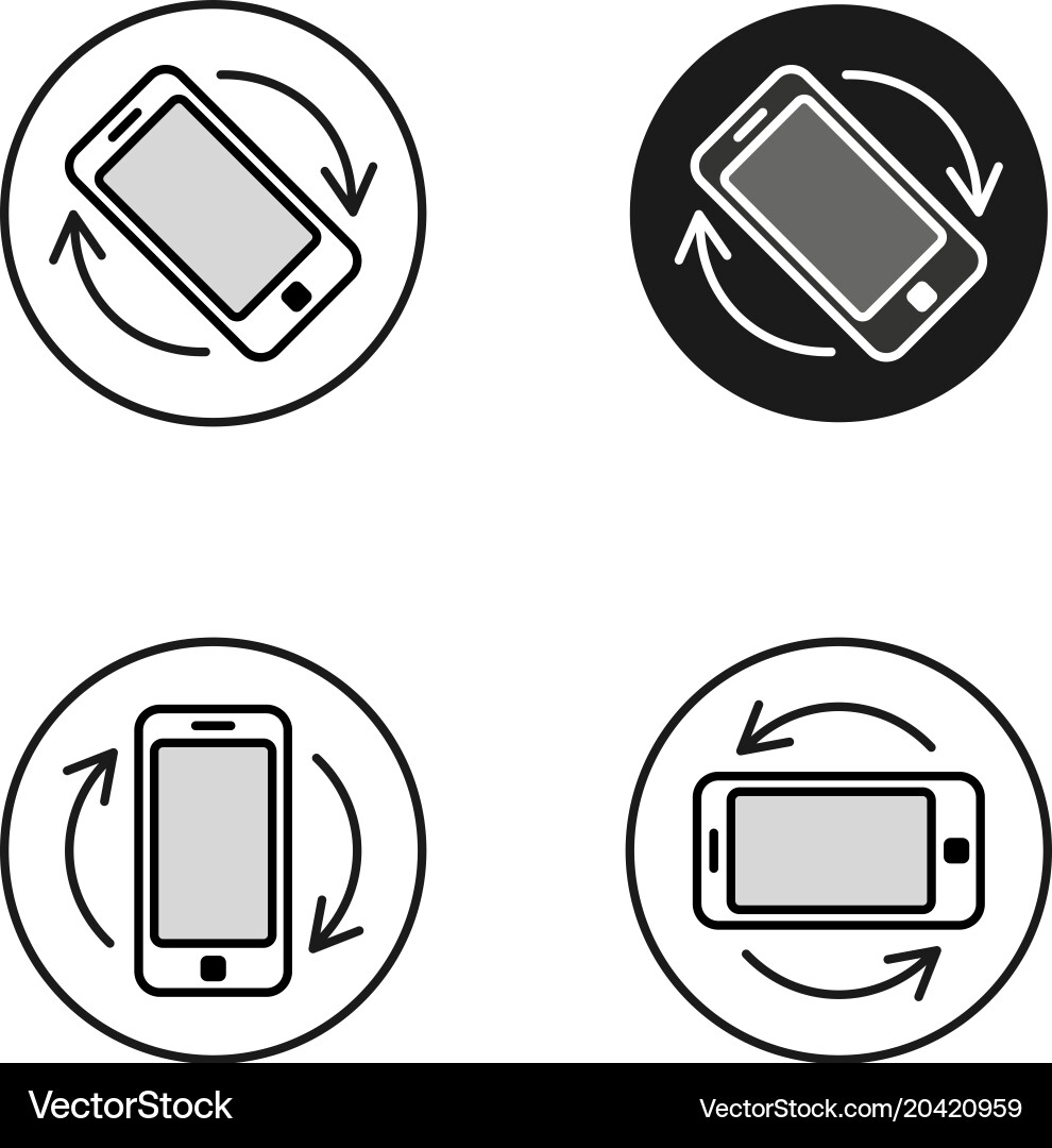 Phone rotate symbols set smartphone rotation icon Vector Image