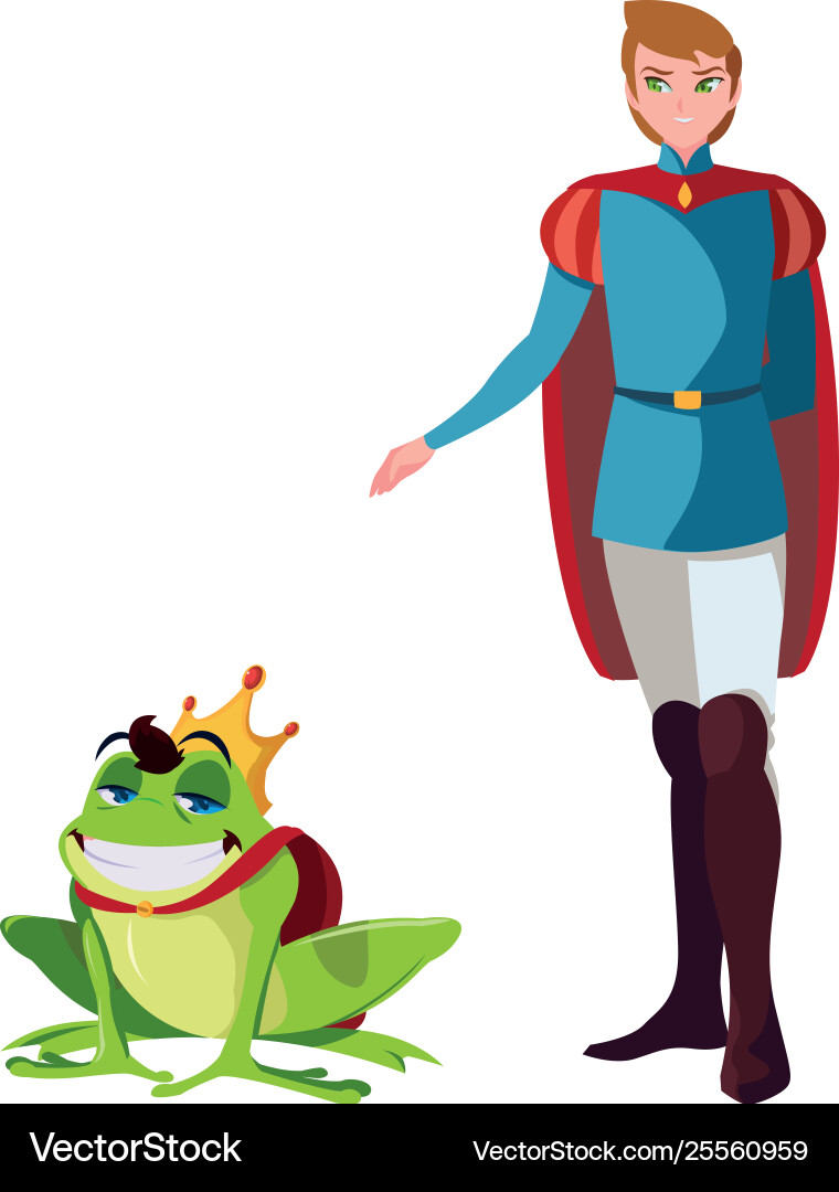 Prince charming and toad tales characters Vector Image