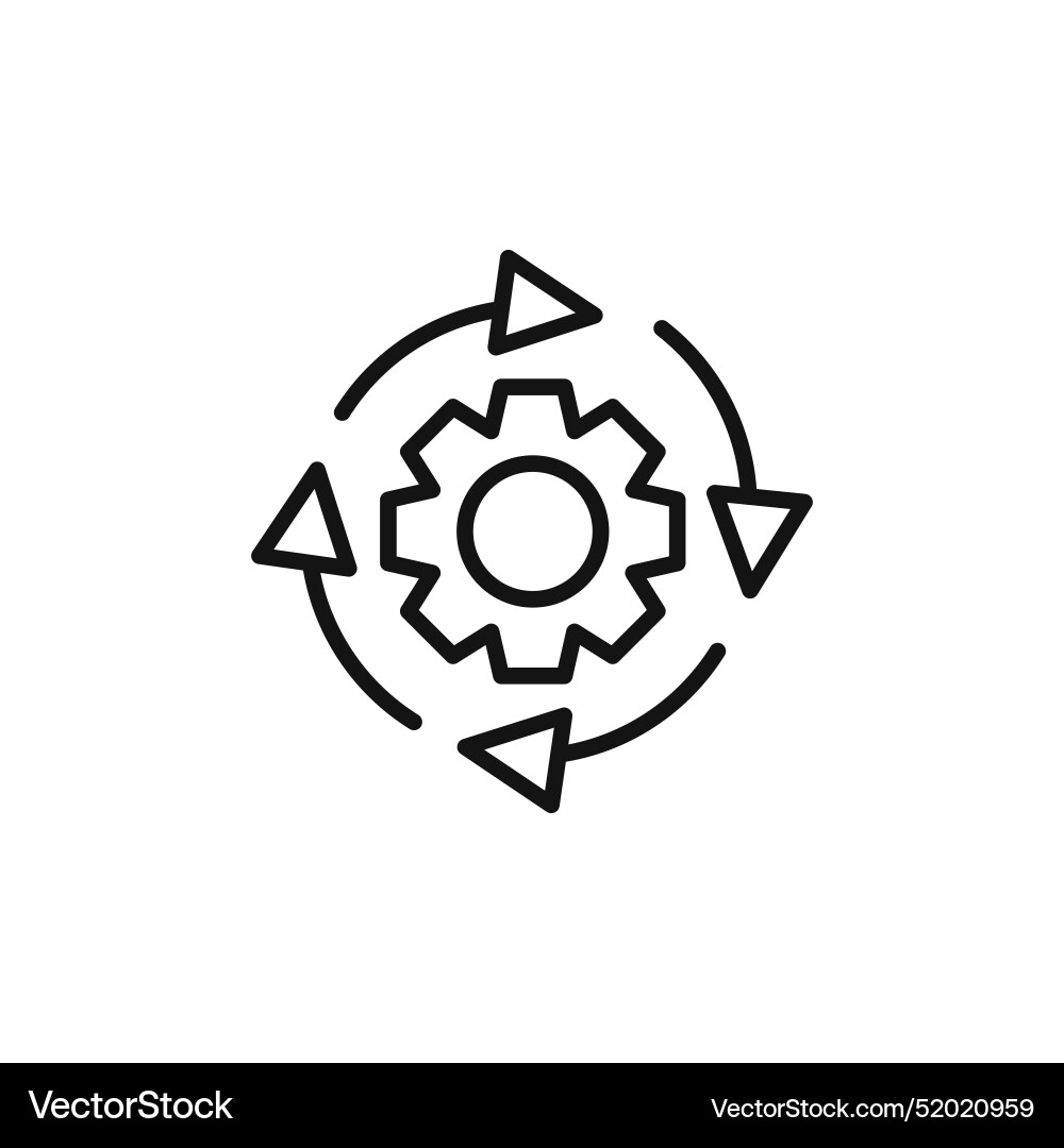 Processing icon outline collection in black Vector Image