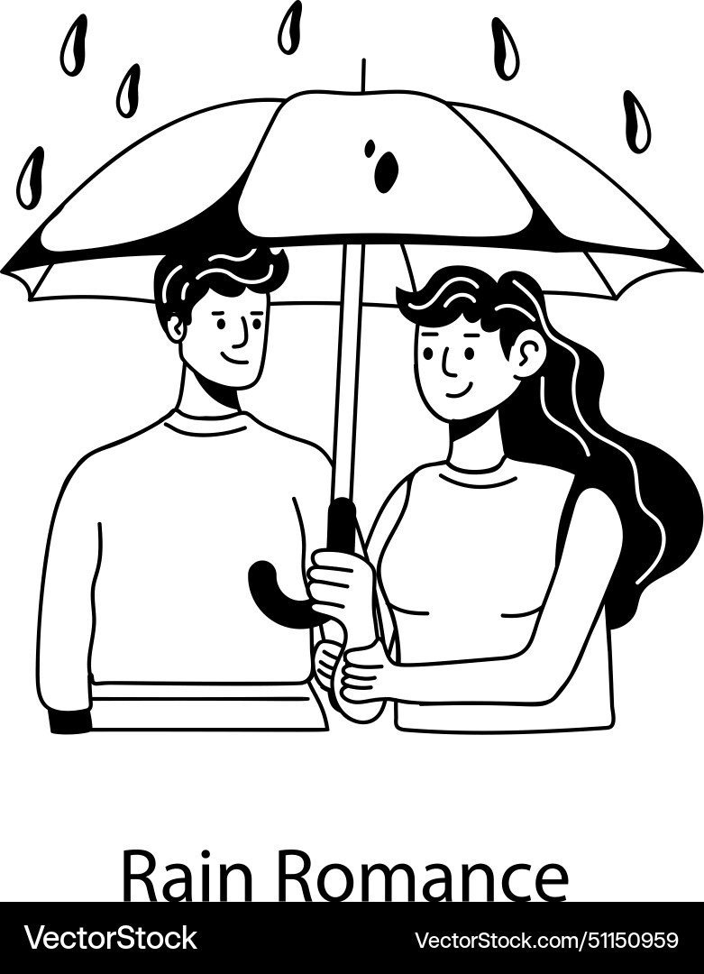 Rain romance Royalty Free Vector Image - VectorStock