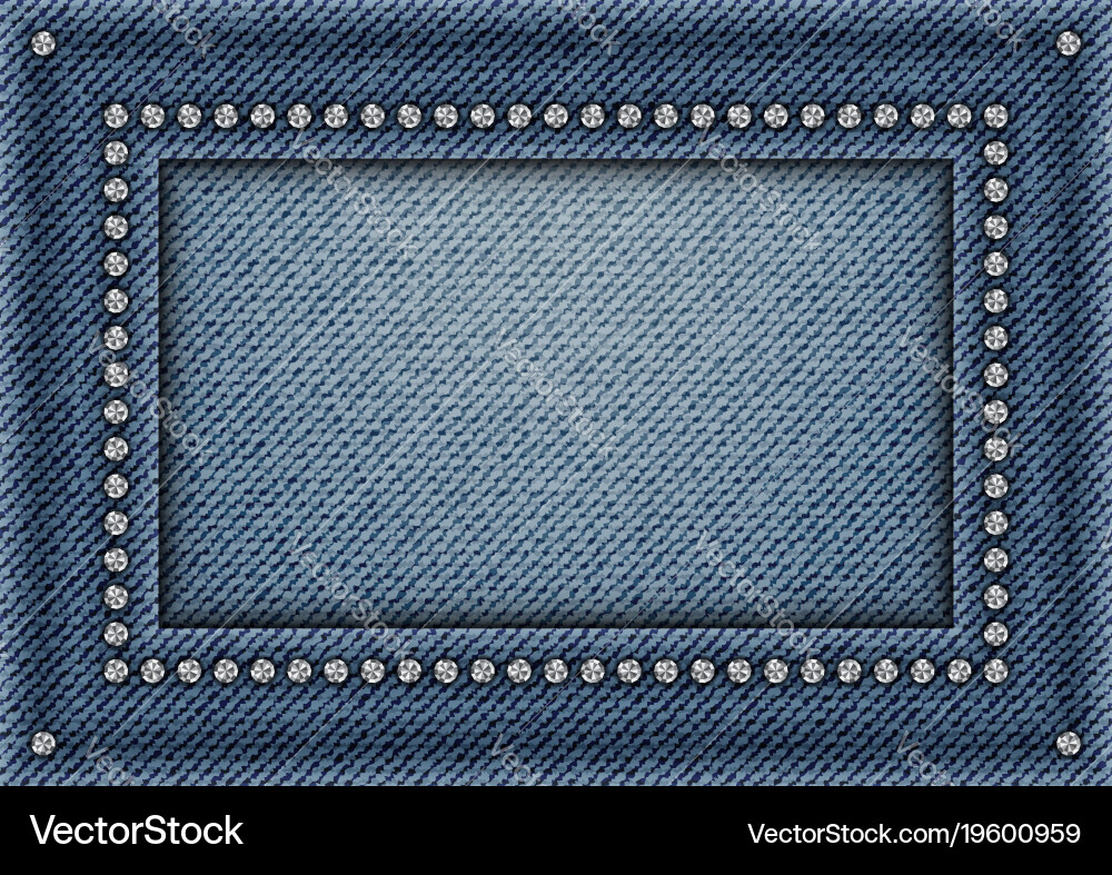 Sequined Denim Frame Royalty Free Vector Image