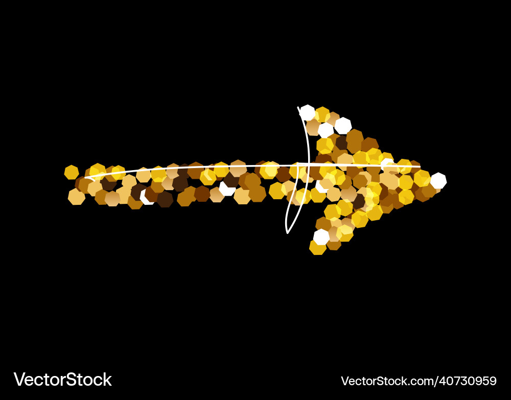 Shining gold glitter arrow merry christmas Vector Image