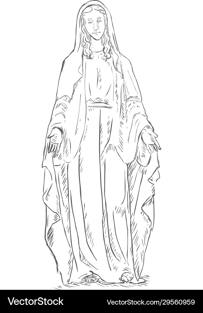 Sketch ave maria Royalty Free Vector Image - VectorStock