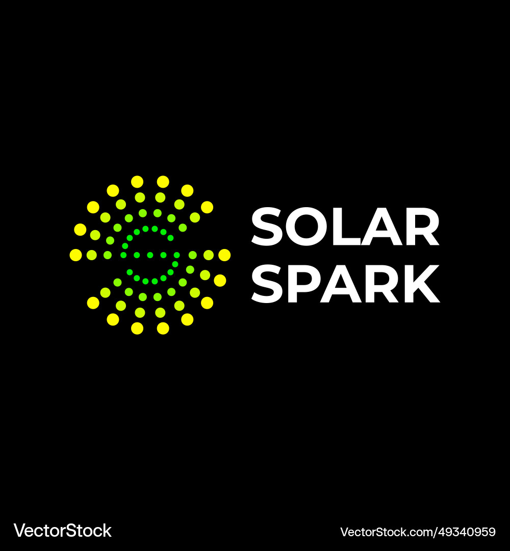 Solar Sun Spark Logo Royalty Free Vector Image
