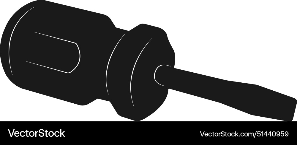 Stubby flat parallel tip screwdriver Royalty Free Vector