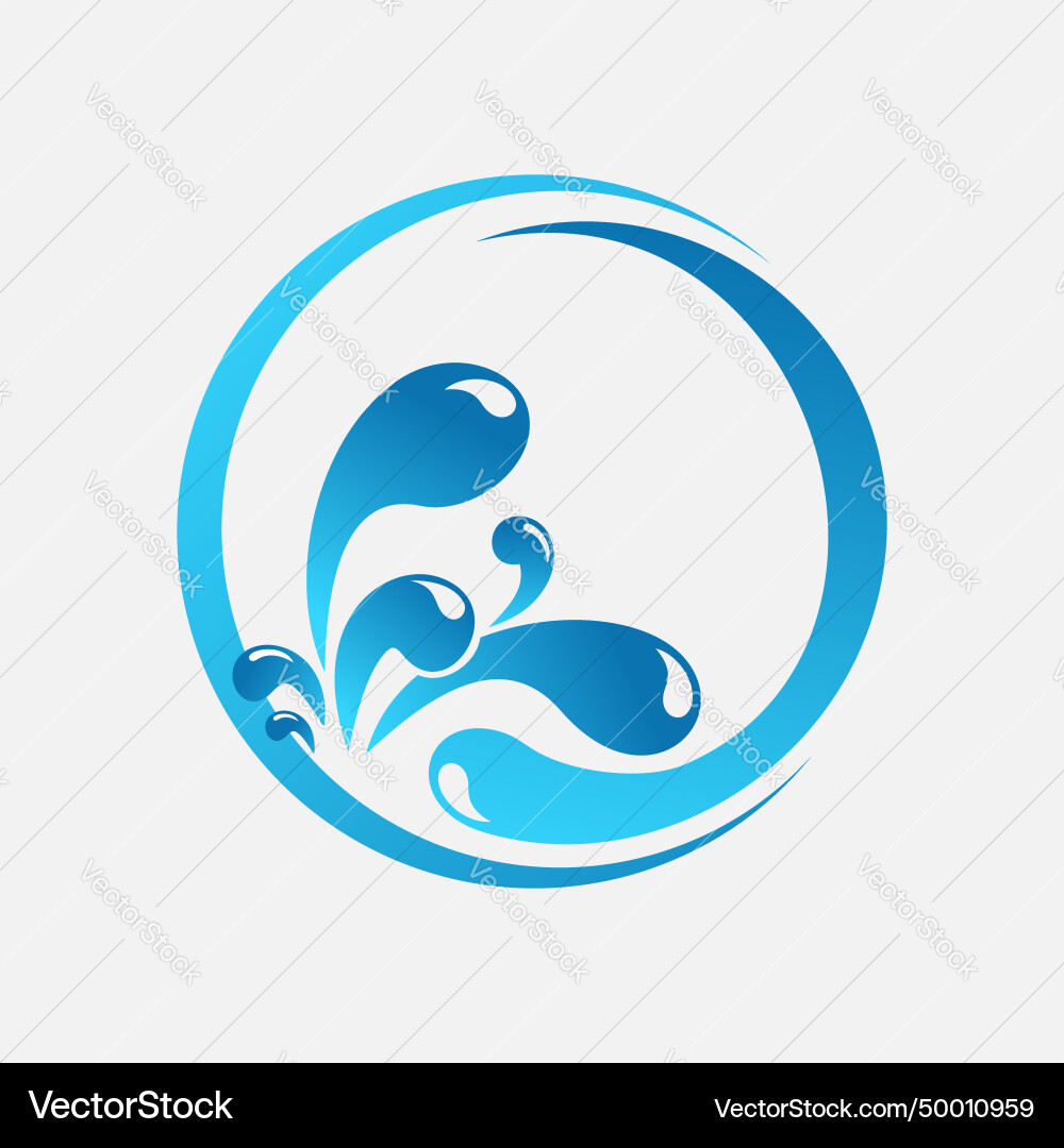 Water splash droplet icon logo template Royalty Free Vector