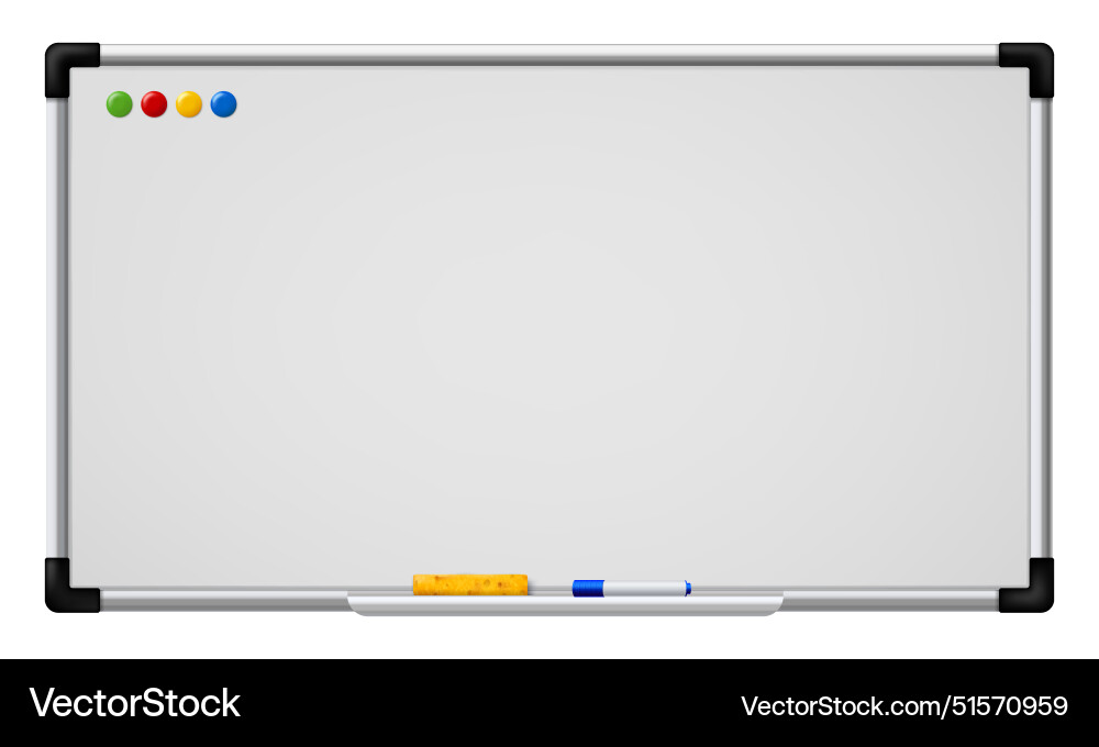 Whiteboard 3d realistic school business office Vector Image