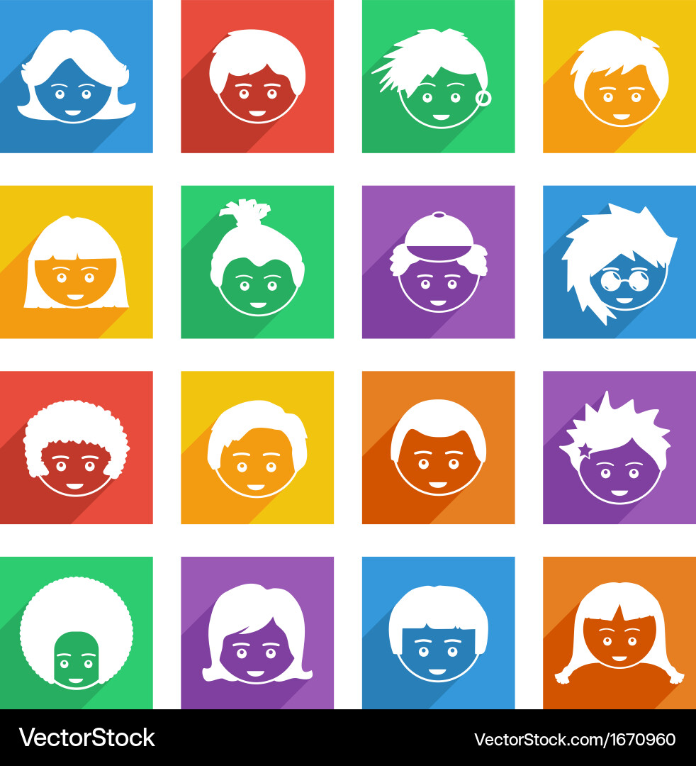 Bright kids icons Royalty Free Vector Image - VectorStock