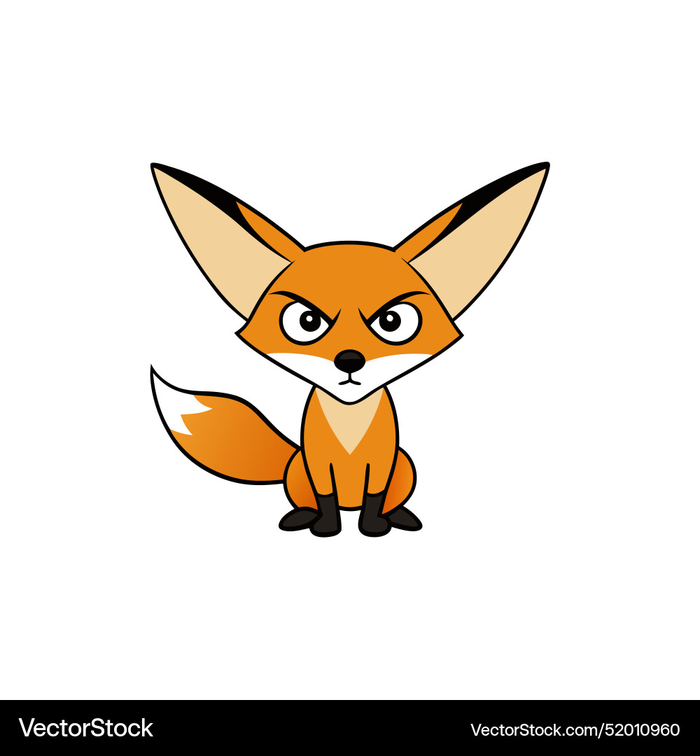 Fennec fox angry icon Royalty Free Vector Image