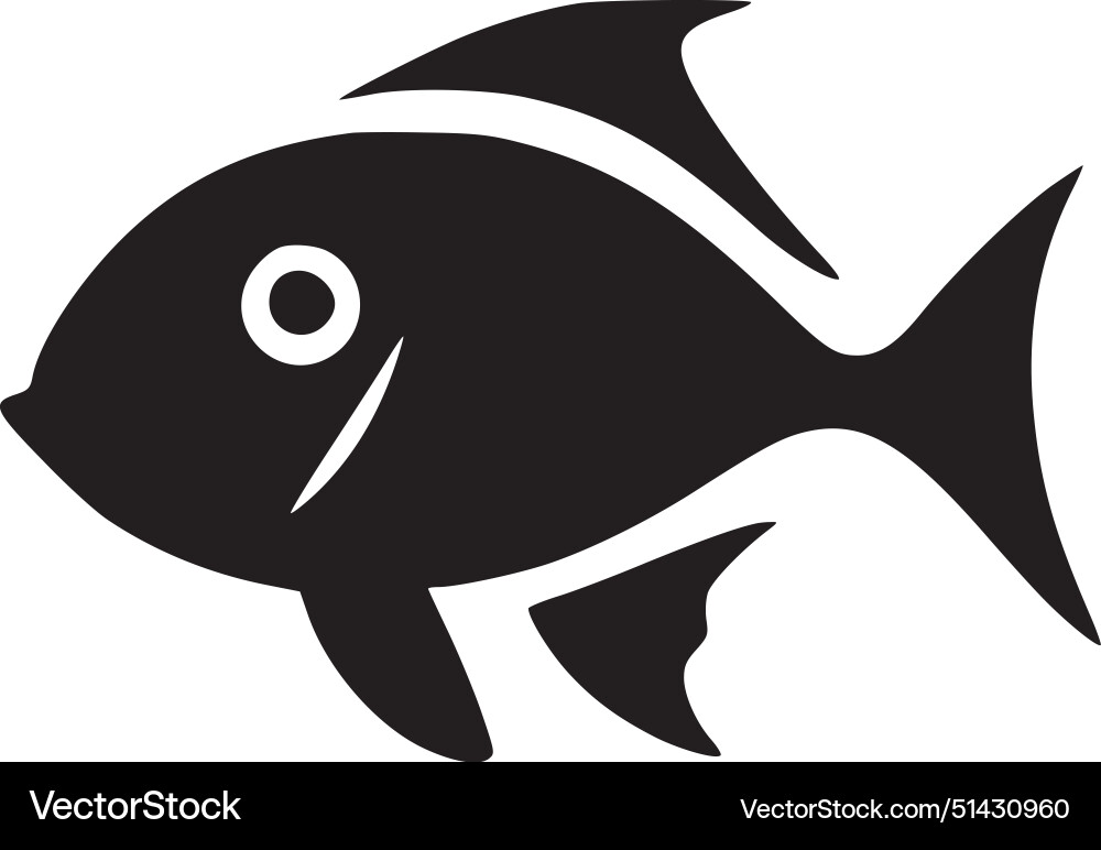 Fish - black and white isolated icon Royalty Free Vector