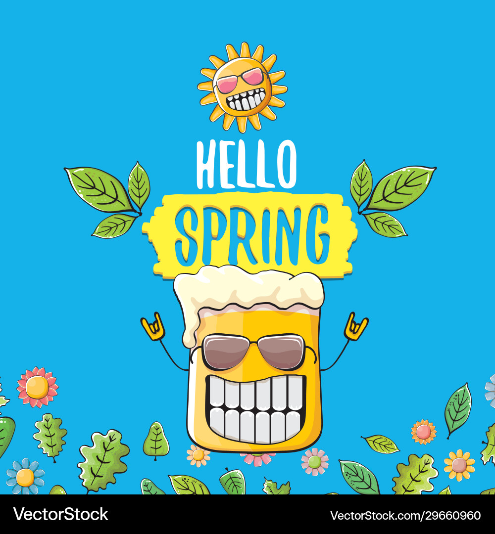 Hello spring concept Royalty Free Vector Image