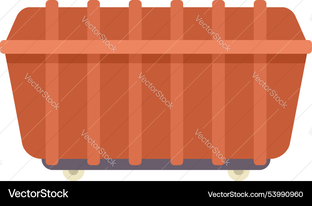Large empty orange rubbish skip for construction Vector Image