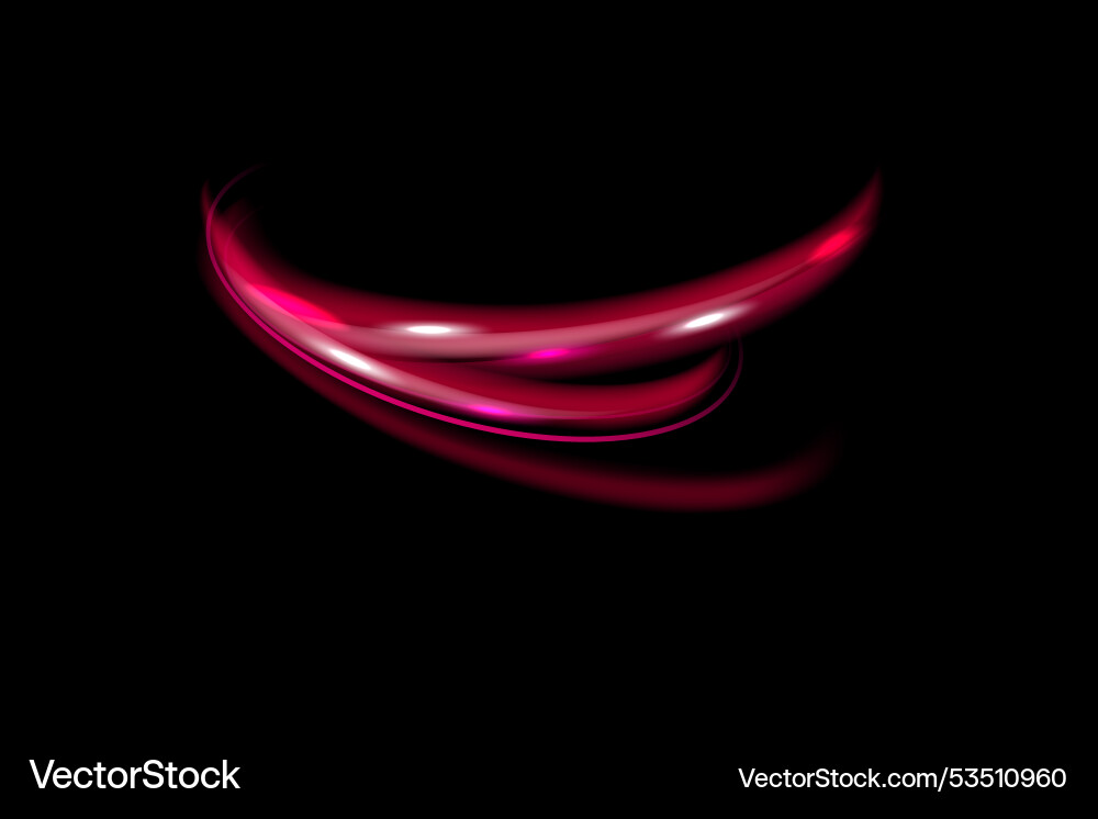 Light red twirl line curve effect glow Royalty Free Vector