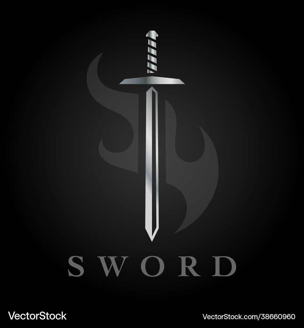 Metal sword symbol Royalty Free Vector Image - VectorStock