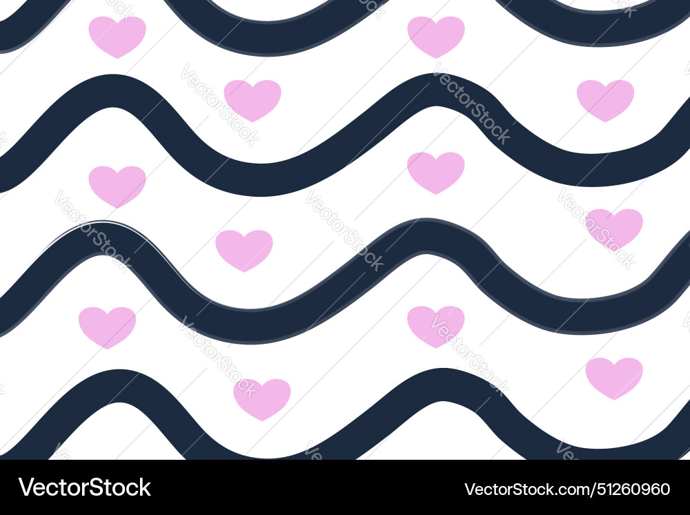 Pink heart pattern animated waves Royalty Free Vector Image