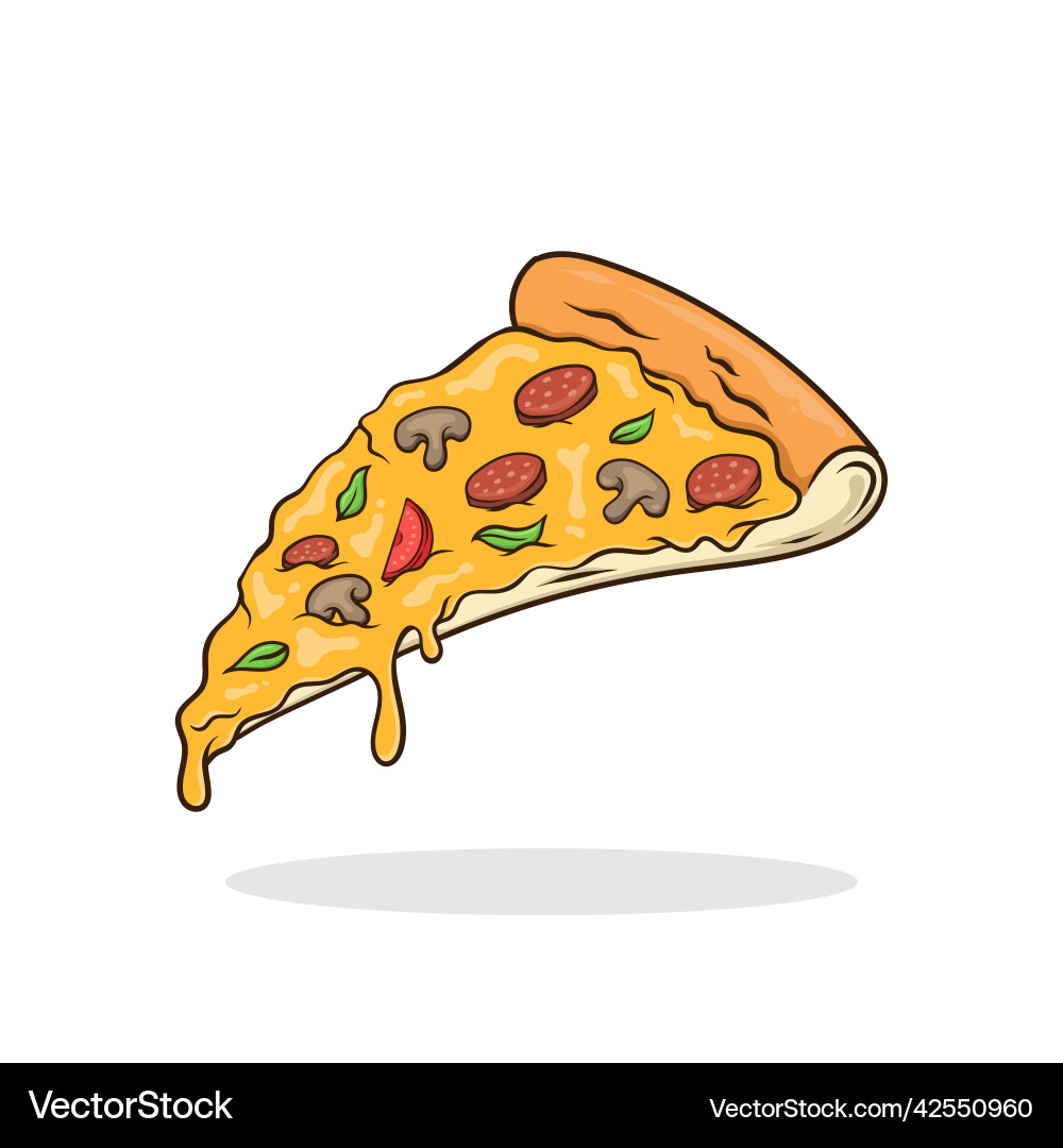 Pizza cartoon Royalty Free Vector Image - VectorStock