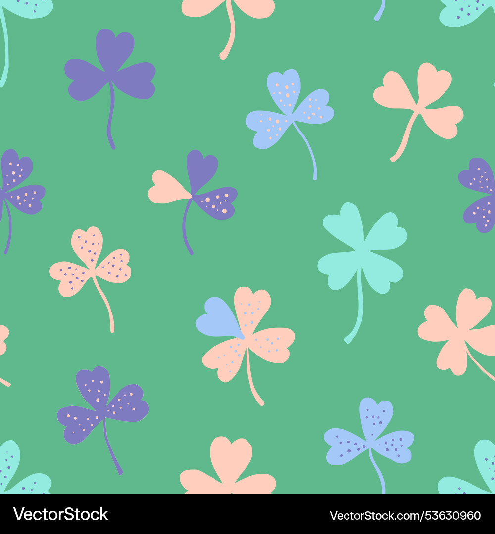 Seamless pattern with clover in pastel delicate Vector Image