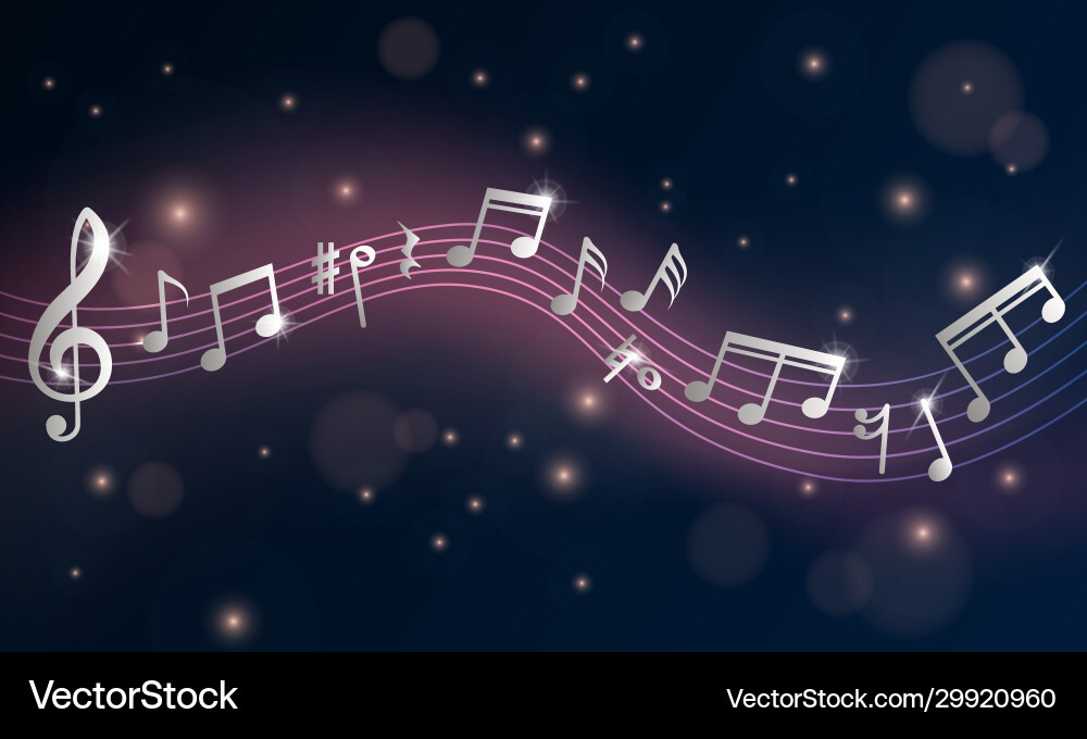 Silver Musical Notes Symphony Royalty Free Vector Image