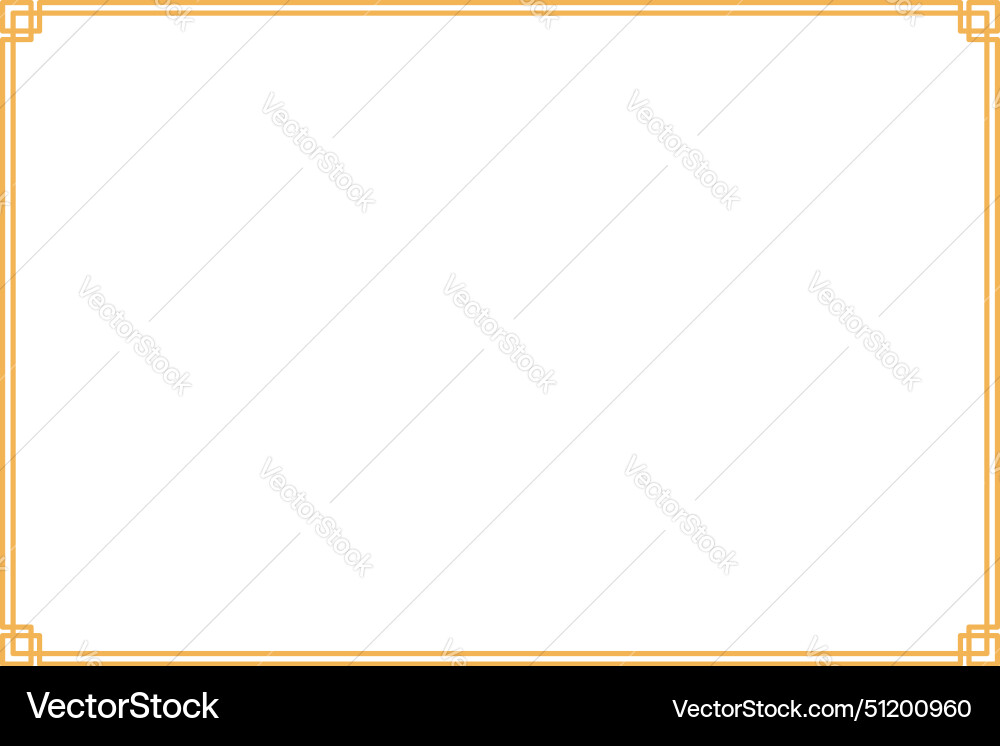 Traditional asian geometric rectangular frame line