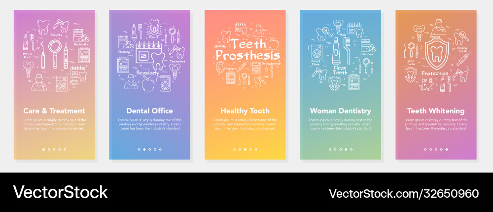 Vertical five banners with line concept Royalty Free Vector