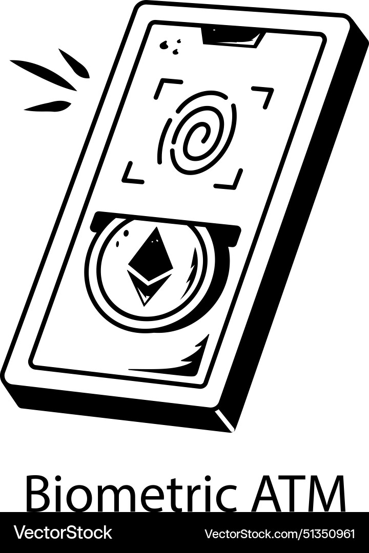 Biometric atm Royalty Free Vector Image - VectorStock