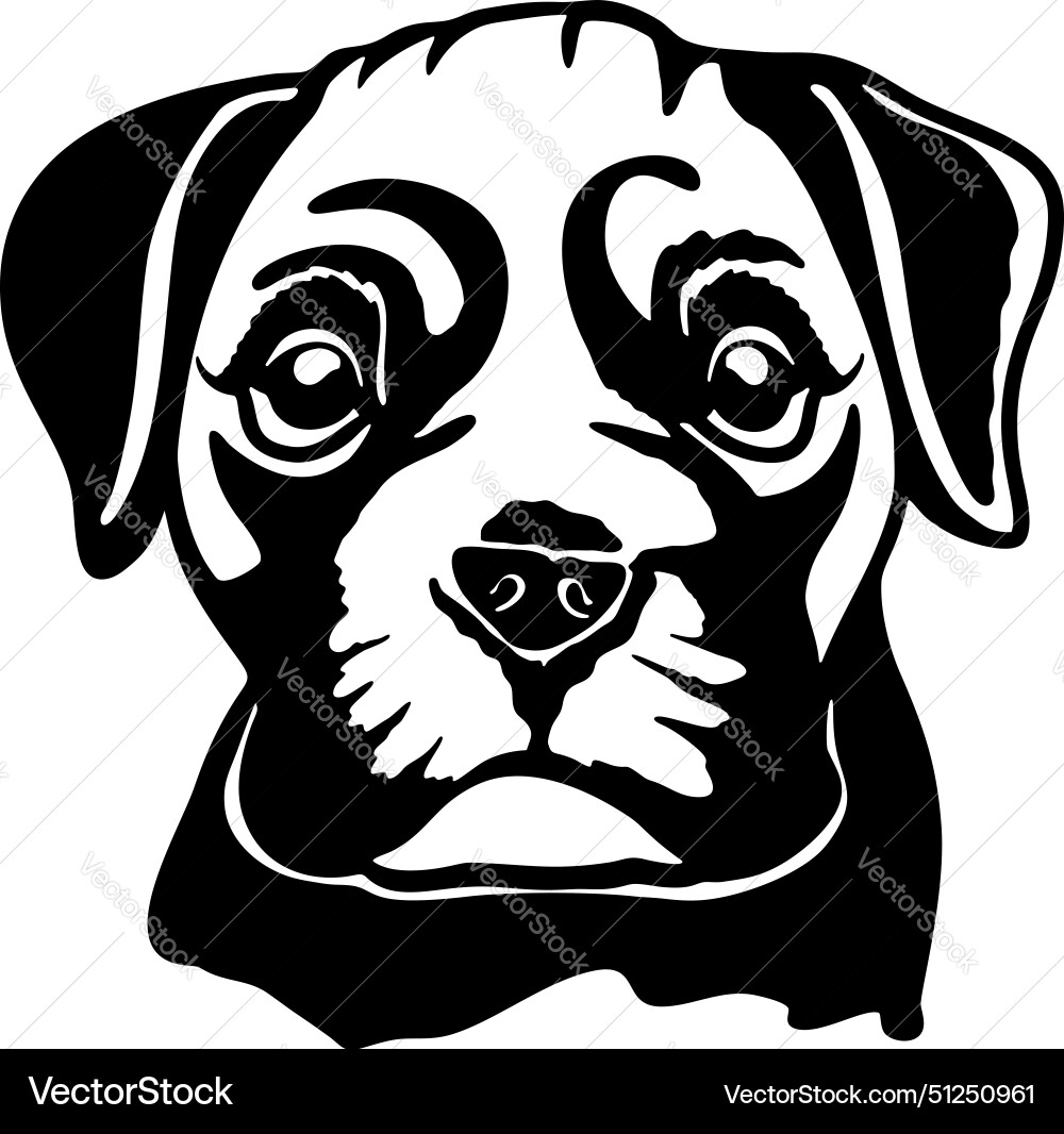 Boxer puppy - funny dog file cut stencil Vector Image