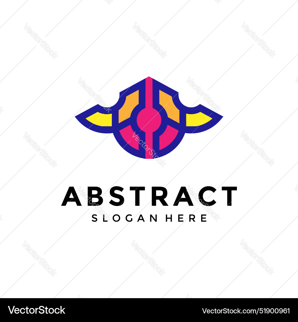 Buffalo geometric icon abstract logo design Vector Image