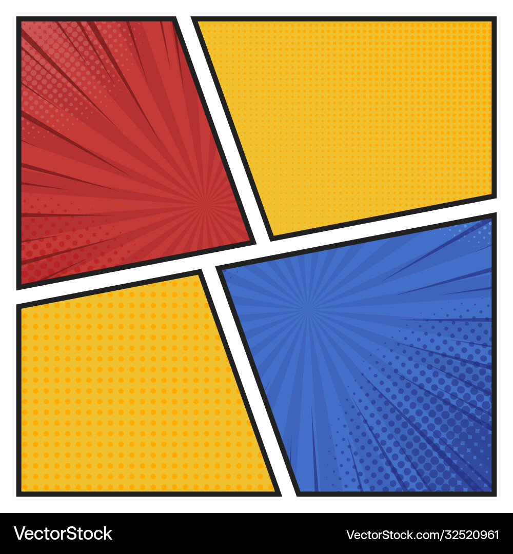 Comics book background in different colors blank Vector Image