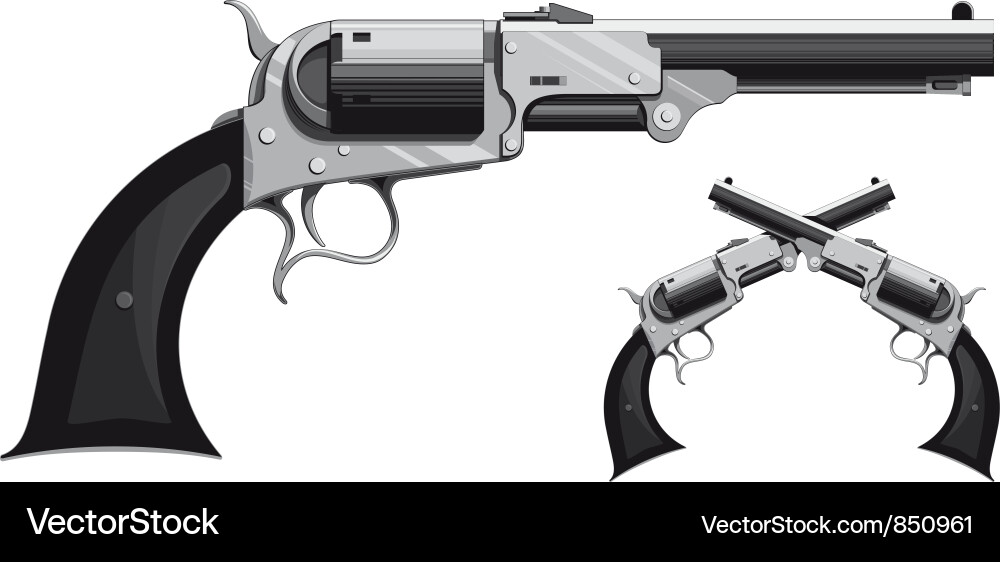 Cowboy revolver Royalty Free Vector Image - VectorStock