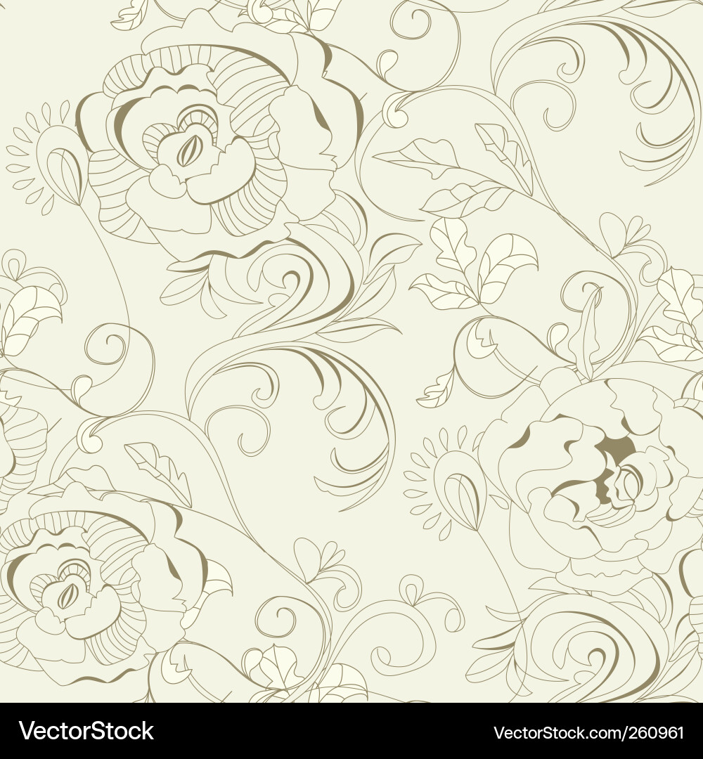 Floral seamless wallpaper Royalty Free Vector Image