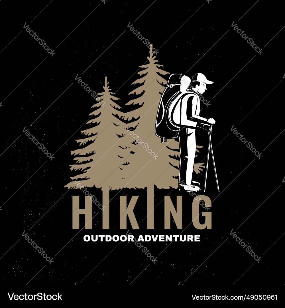 Hiking outdoor adventure Royalty Free Vector Image