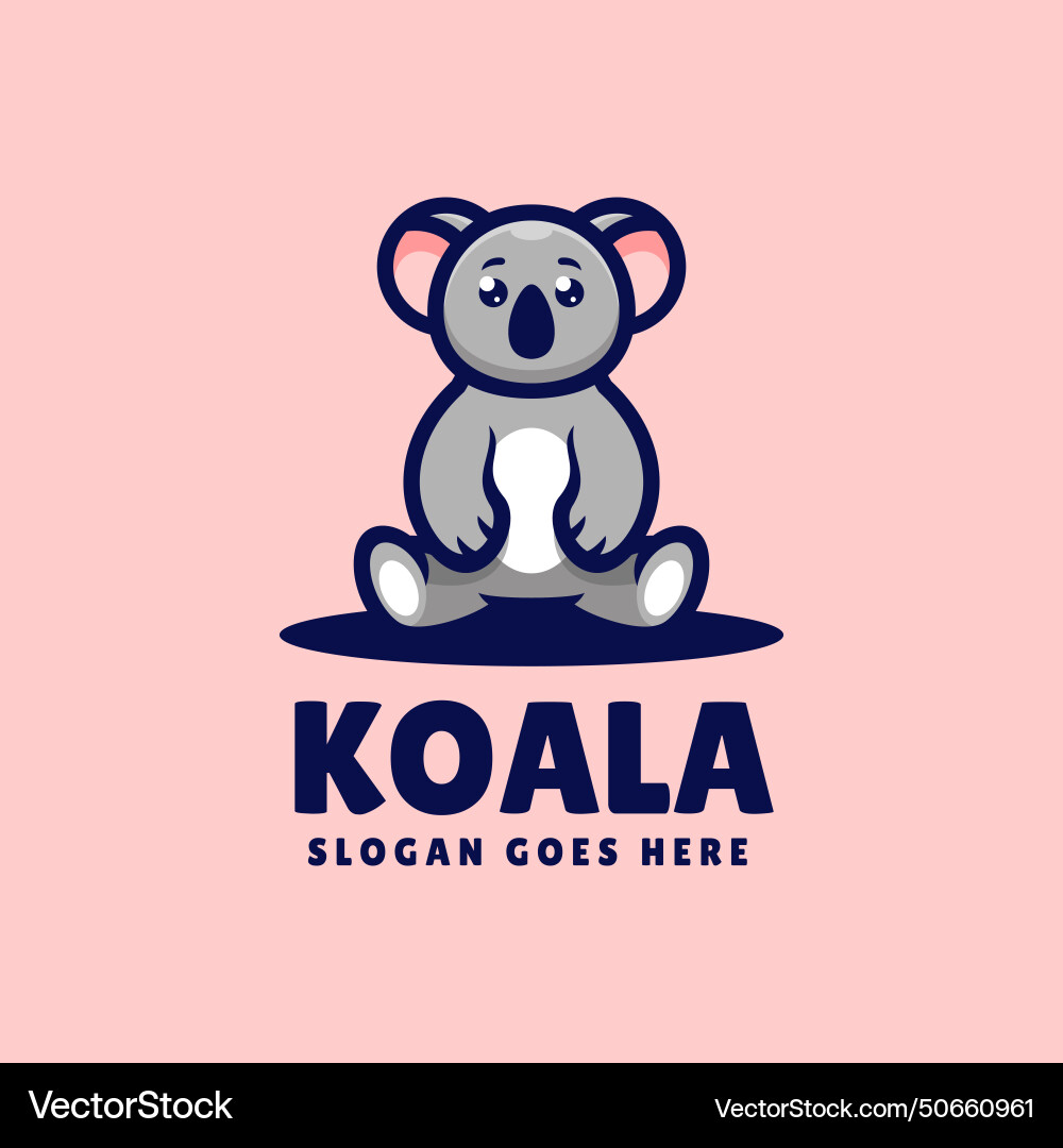 Logo koala simple mascot style Royalty Free Vector Image