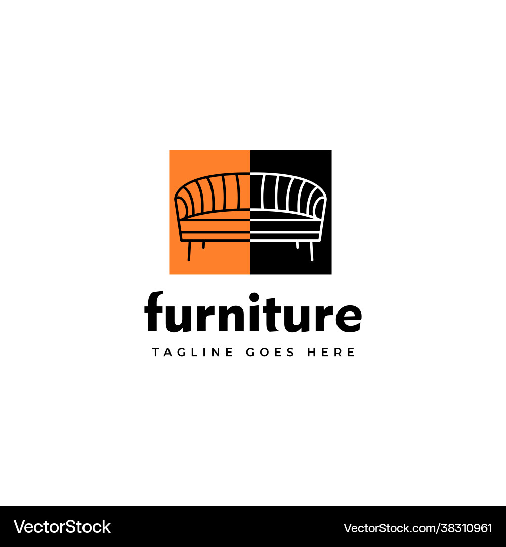 Sofa couch furniture logo Royalty Free Vector Image