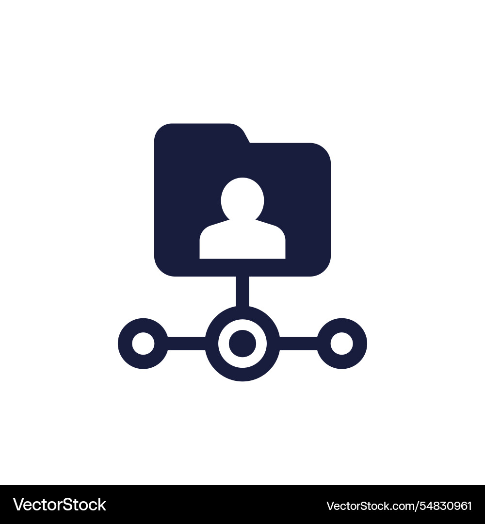 User directory icon with folder Royalty Free Vector Image