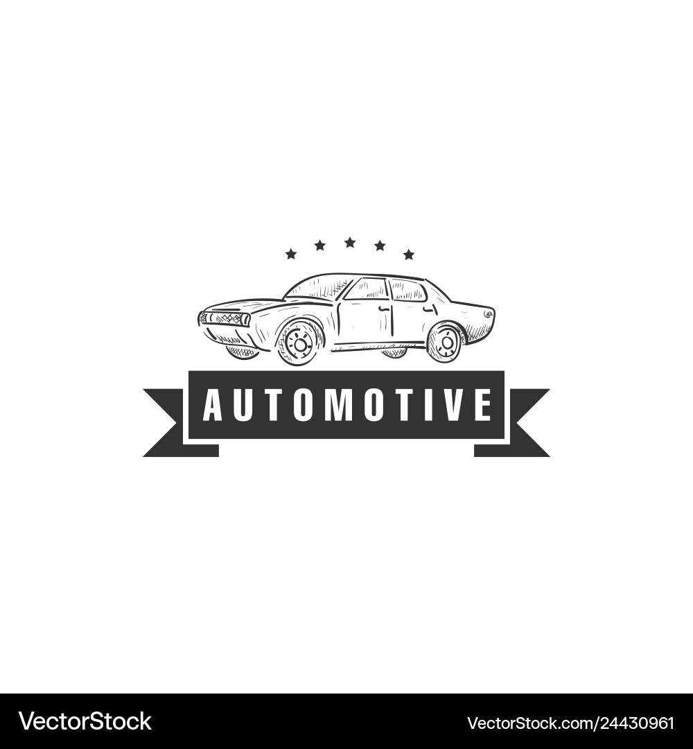 Vintage automotive logo designs Royalty Free Vector Image