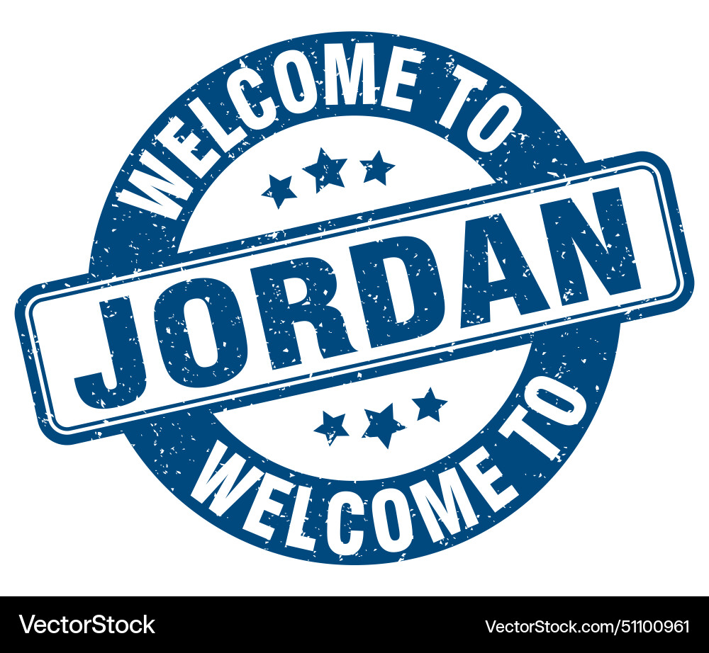 Welcome to jordan stamp round sign Royalty Free Vector Image