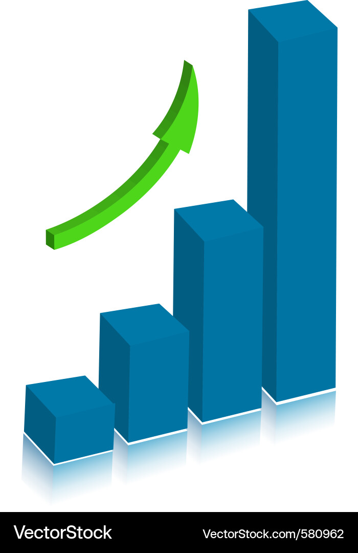 3d bar graph Royalty Free Vector Image - VectorStock