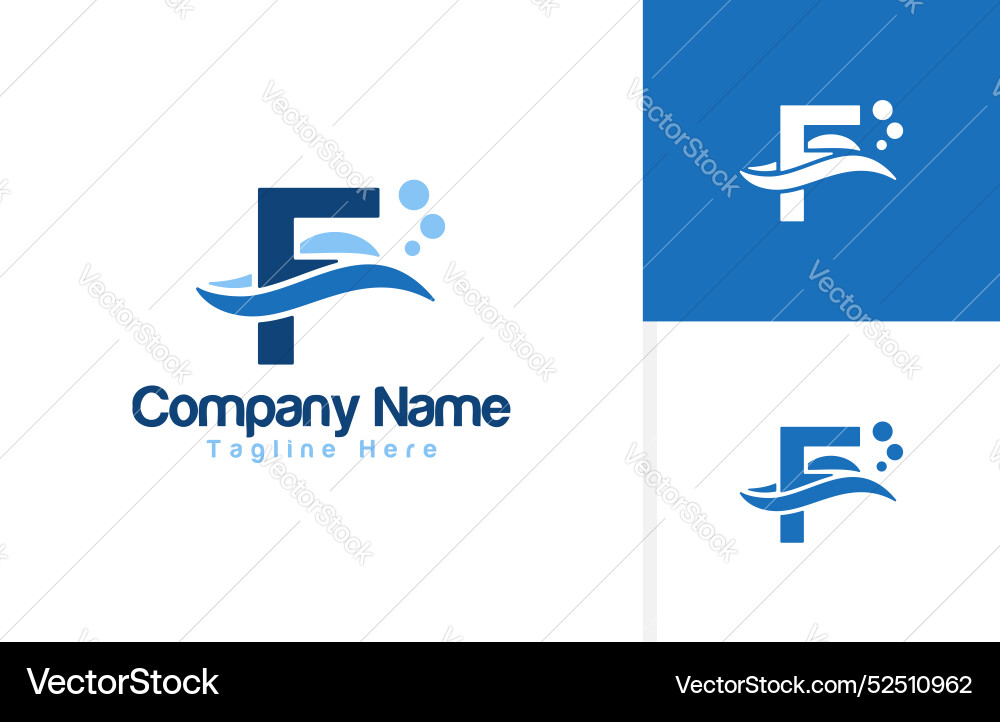 A wave icon and letter f logo inspiration Vector Image