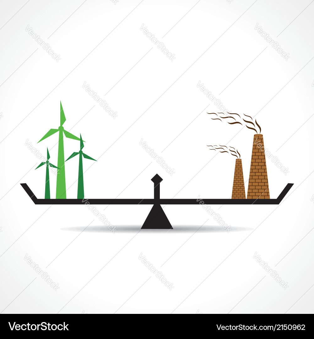 Comparison of ecology and pollution Royalty Free Vector