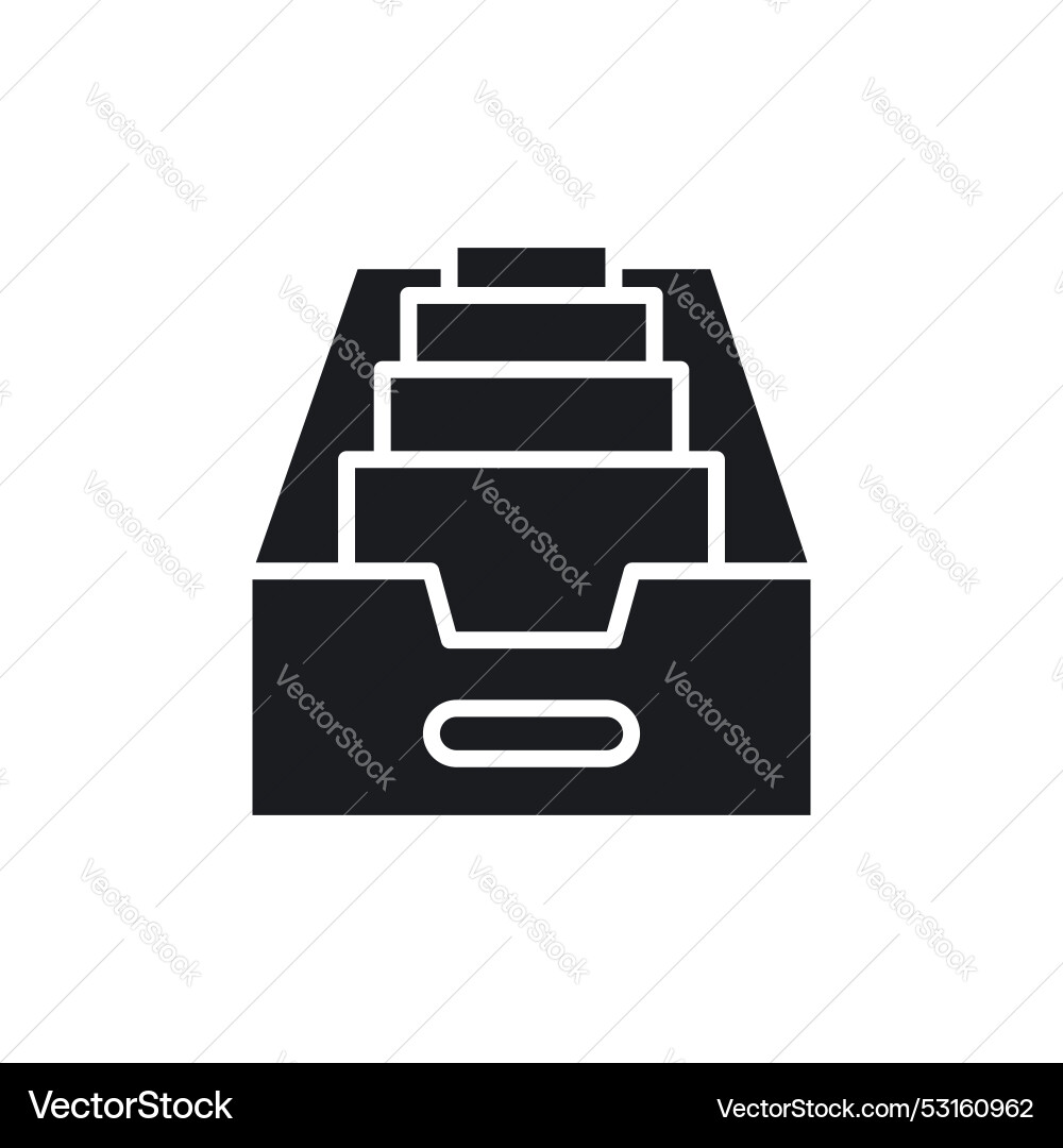 Drawer icon symbol on white background Royalty Free Vector