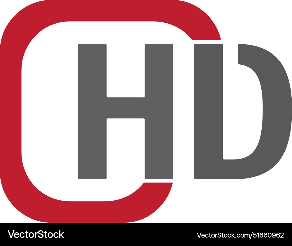 Hd logo design dh letters Royalty Free Vector Image